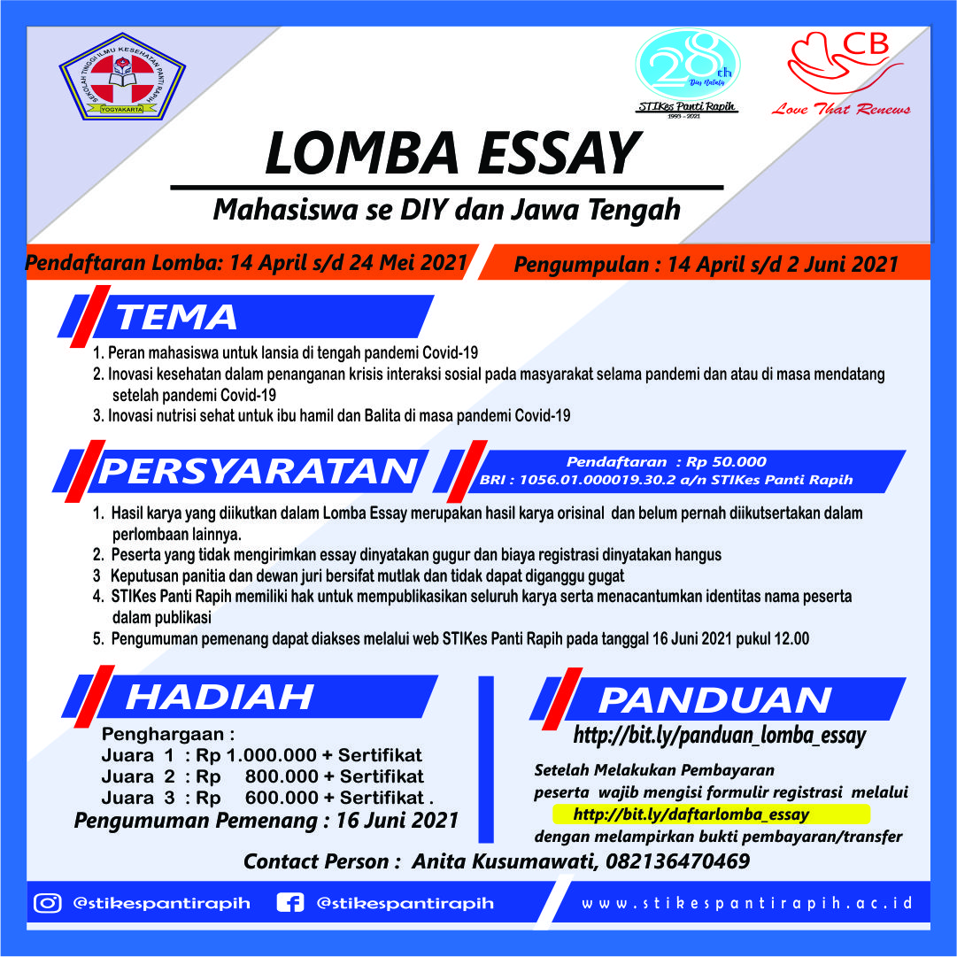 Lomba Essay Dalam Rangka Dies Natalis Ke 28 STIKes Panti Rapih - STIKes ...